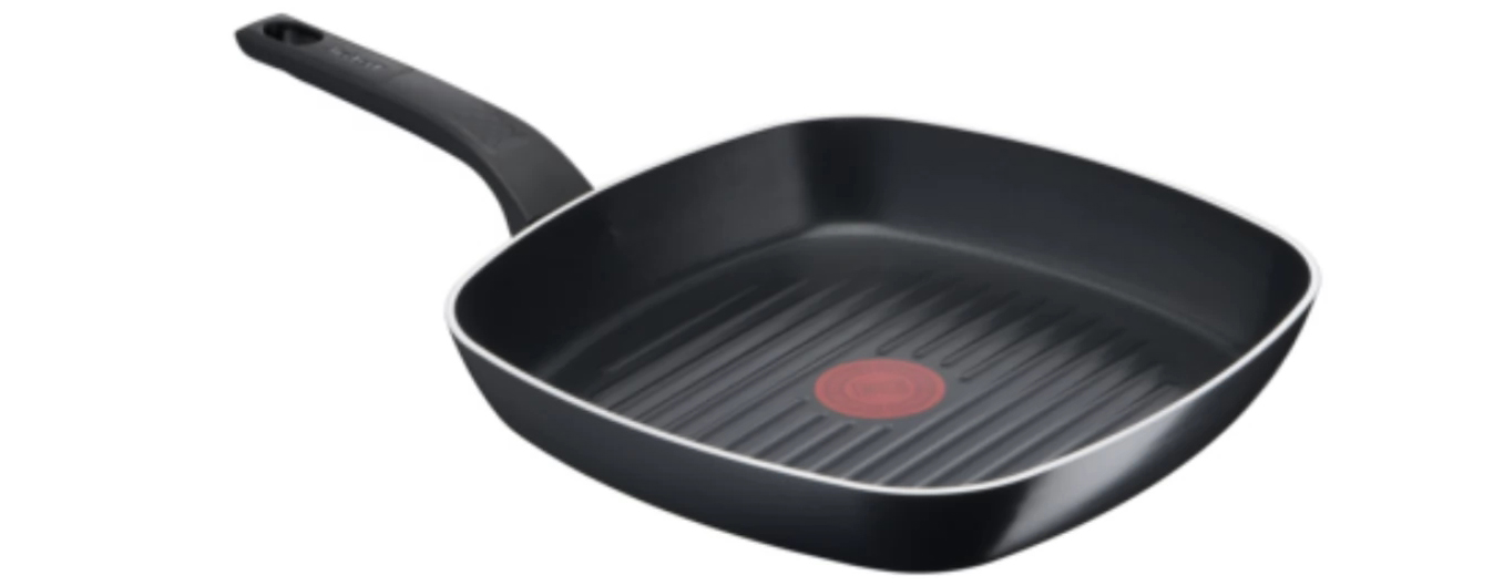 Грил тиган Tefal, Незалепващо покритие, Алуминий, Индикатор за температура, 26 х 26 х 4 см ...